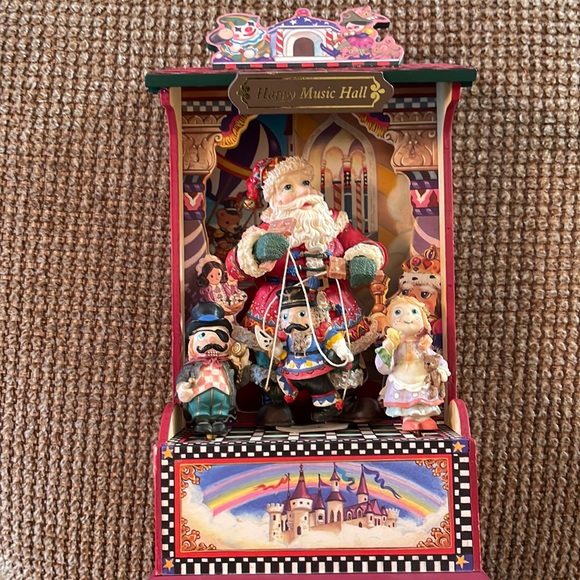 Holiday | Happy Music Hall Wind Up Musical Puppet Show With Santa ...